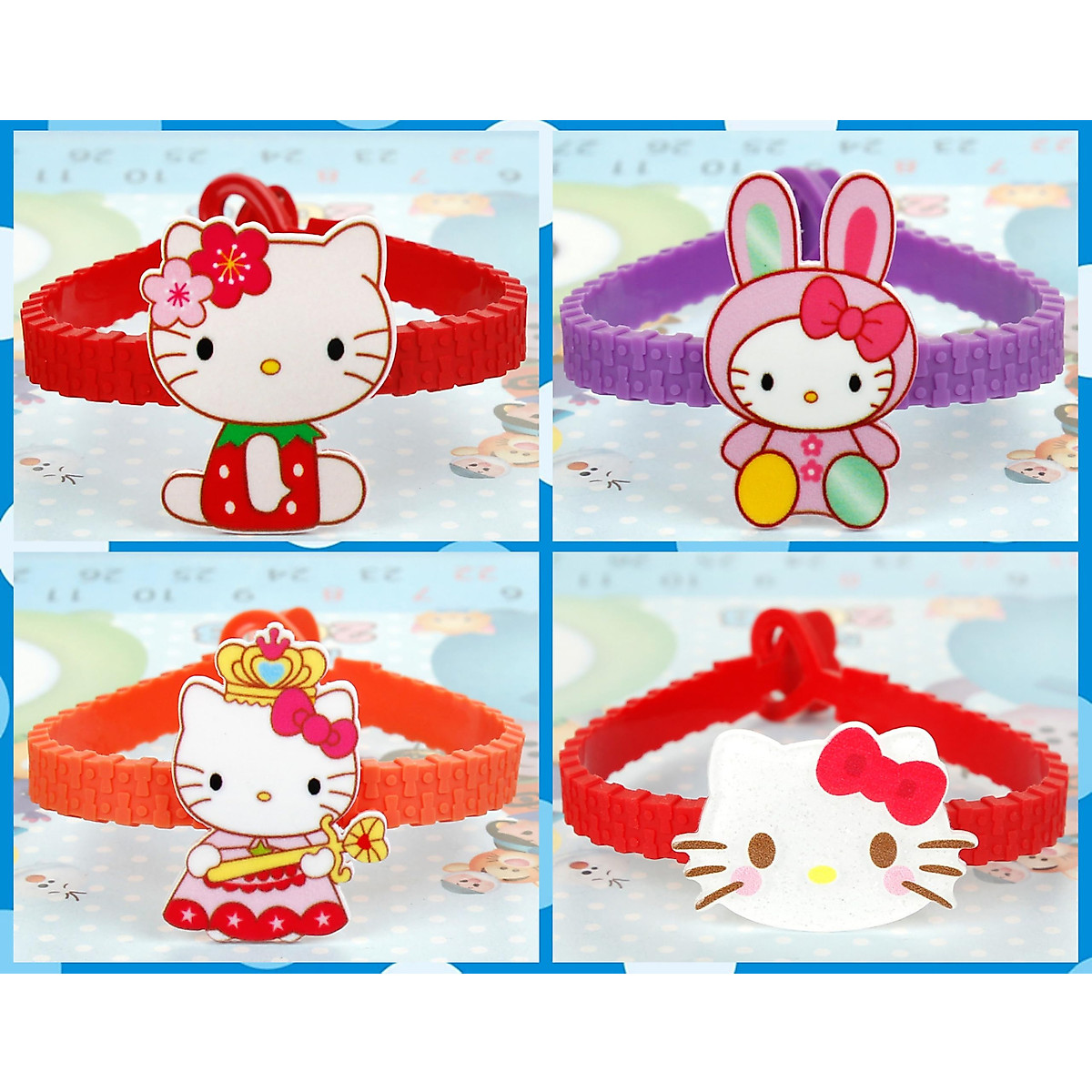 YAOSHUXIAN 15pcs Cartoon Character Bracelets Wristband Bracelets for Birthday Party Supplies Favors Prize Rewards