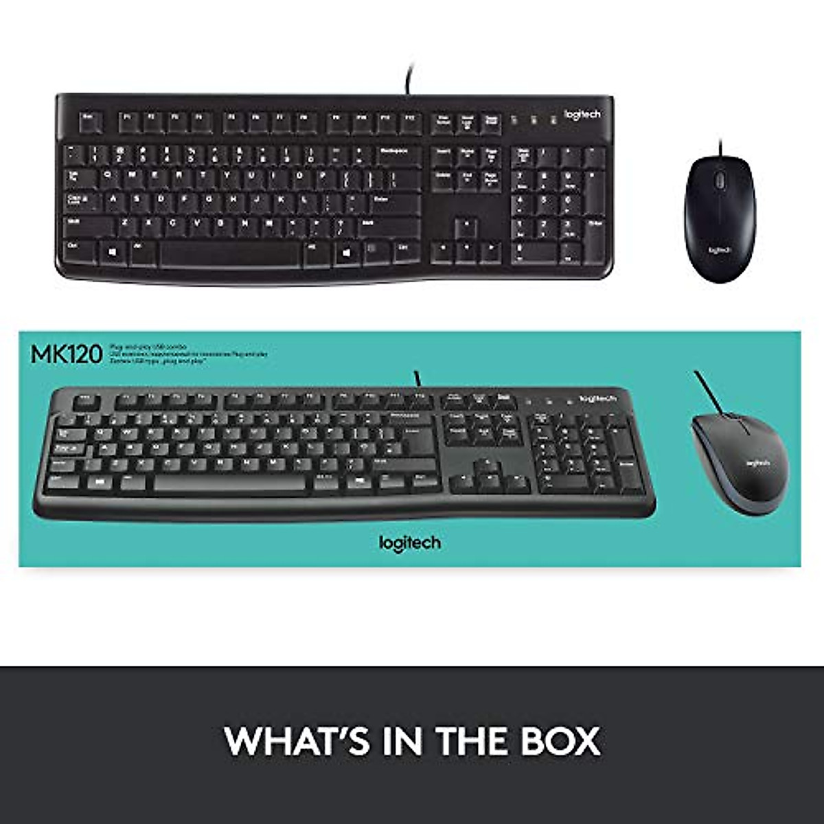 Logitech MK120 Wired USB Keyboard Mouse Desktop Combo
