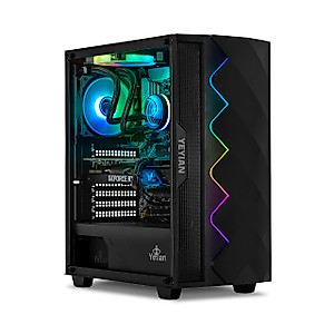 YEYIAN Shoge Gaming PC Desktop Computer, AMD Ryzen 5 5600X 4.6GHz, Nvidia RTX 3070 8GB, 1TB NVMe SSD, 16GB DDR4 3200MHz, ARGB Fans, Windows 11 Home Wi-Fi