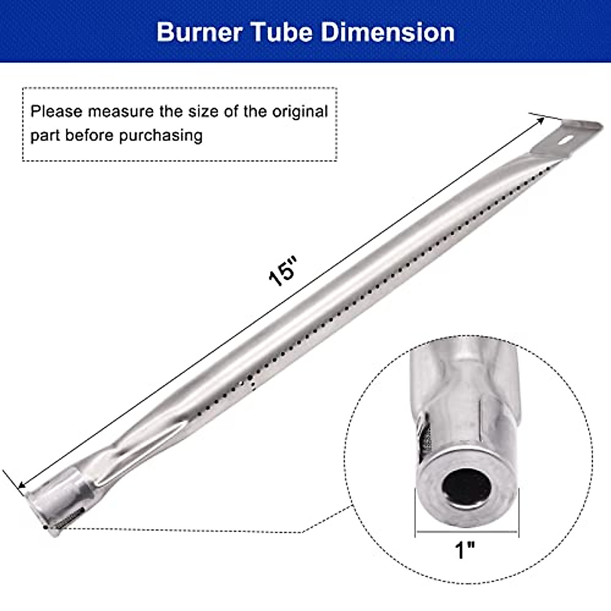 Aibabcue Grill Replacement Parts for Grill Master 720-0737, Nexgrill 720-0737 Grill Model, Stainless Steel Heat Plate Shield Tent, Gas Grill Burner for Tera Gear 780-0390, Grill Master Parts 720-0737