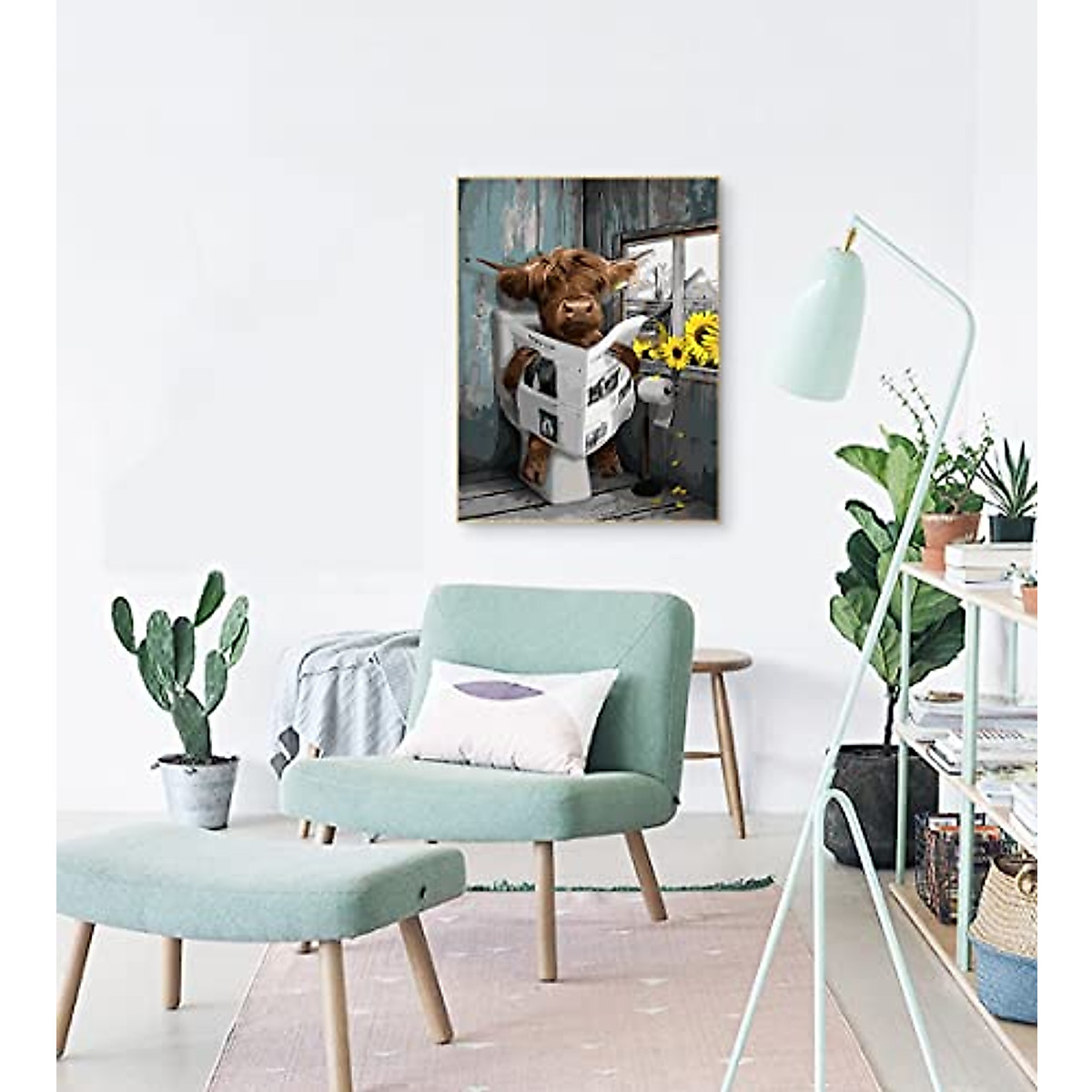 weharnc Cow Paint by Number for Adults-Paint by Numbers for Adults Beginner,Cow Paint by Numbers for Gift Home Wall Decor (Cow,16 x 20 inch)