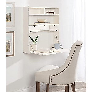 Kate and Laurel Georgie Wall Hanging Desk, 26x6x30, White