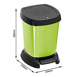Rotho Paso Cosmetic Bin, 6 L, 23.4 x 21.9 x 29.5 cm, Lime Green Metallic