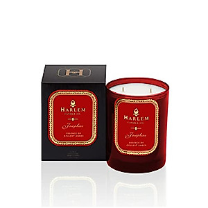 Harlem Candle Company, Josephine Luxury Scented Candle, Double Wick, 12 oz Red Glass Jar, Soy Wax, Gift Box, Scents of Rose, Jasmine, Amber, Tonka Bean and Sandalwood