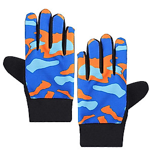Accmor Kids Cycling Gloves, Kids Fishing Gloves, 4-10 Years Boys Girls Kids Sport Gloves, Breathable Non-Slip Full Finger Gloves for Child Cycling Climbing Riding Biking Outdoor, Blue Orange
