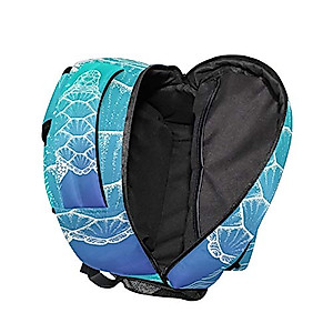 Sea Watercolor Turtle Backpack Travel College Book Bag Shoulder Bag Camping Hiking Laptop Daypack2