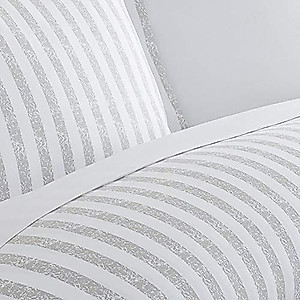 Linen Market Duvet Cover Set, Rugged Stripes Light Gray, King/California King