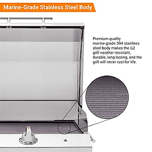 Kenyon G2 Portable Tabletop Electric Grill, 1440W Single Burner, Stainless Steel Body, Cast Aluminum Grate, UL Approved Grill For Indoor And Outdoor Use, Removable Lid, Dishwasher Safe, 120Volts