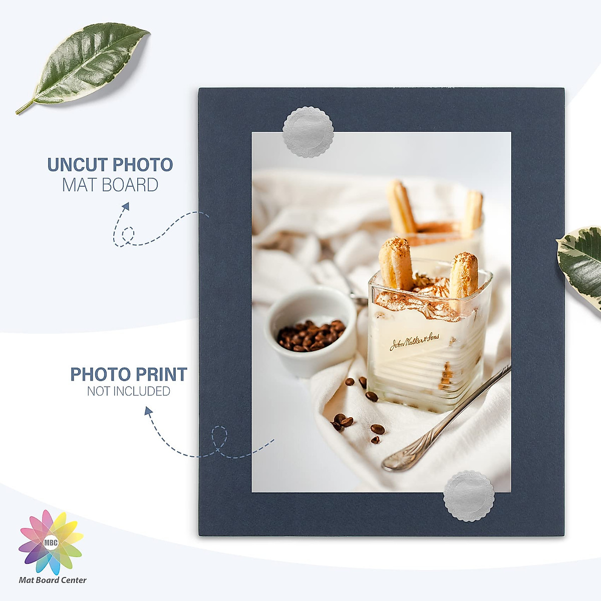 Mat Board Center, 10 Pack 8x10 Picture Backing Boards, Dark Blue Uncut Matt Boards, Ideal for Pictures/Prints/Frames/Arts