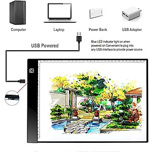 Smart Star Portable A4 Ultra-Thin LED Light Box Tracer USB Power Cable Dimmable Brightness LED Artcraft Tracing Light Box Light Pad for Artists Drawing Sketching Animation Stencilling X-rayViewing
