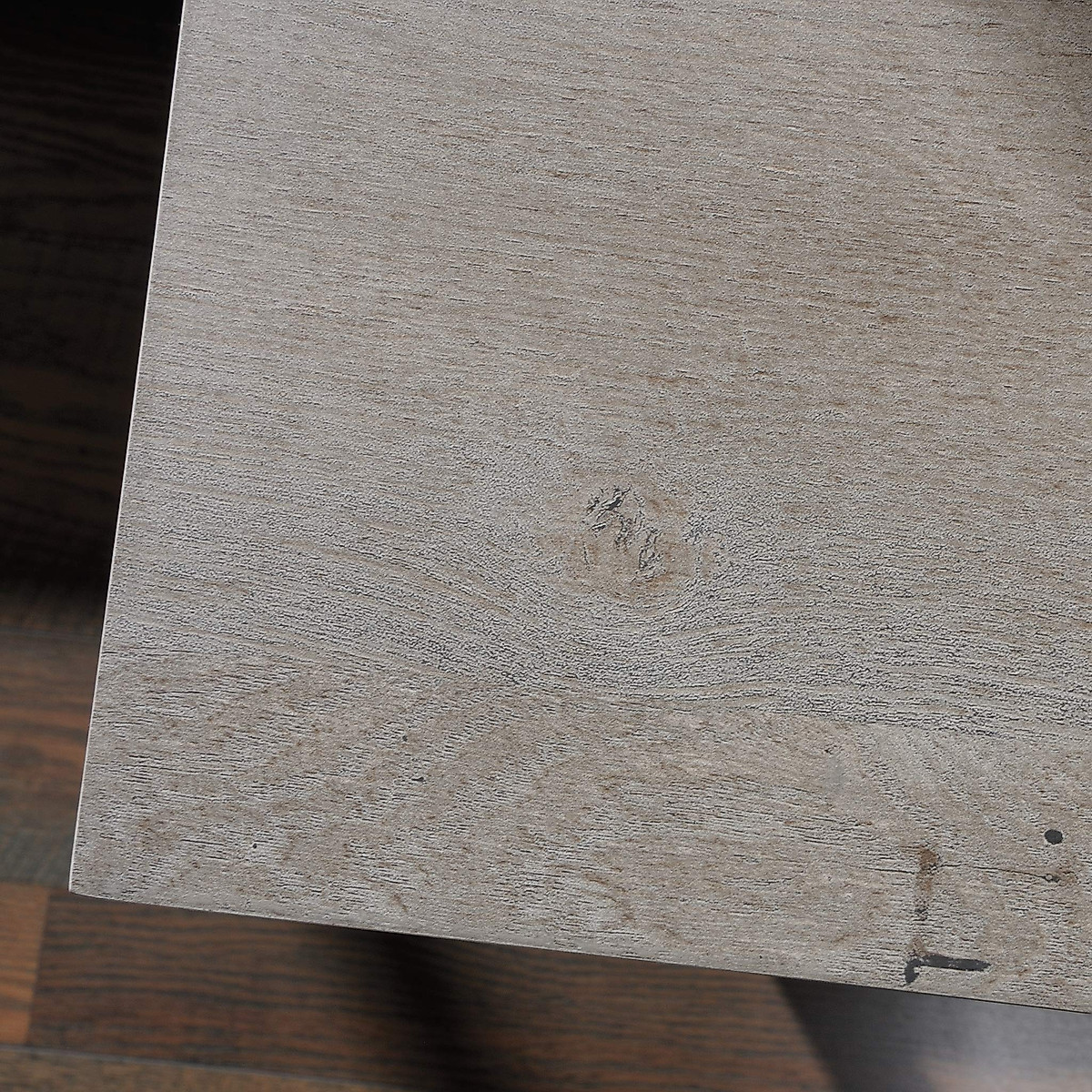 Sauder Manhattan Gate Console Table/Book Shelf, L: 66.02" x W: 15.59" x H: 35.83", Mystic Oak Finish