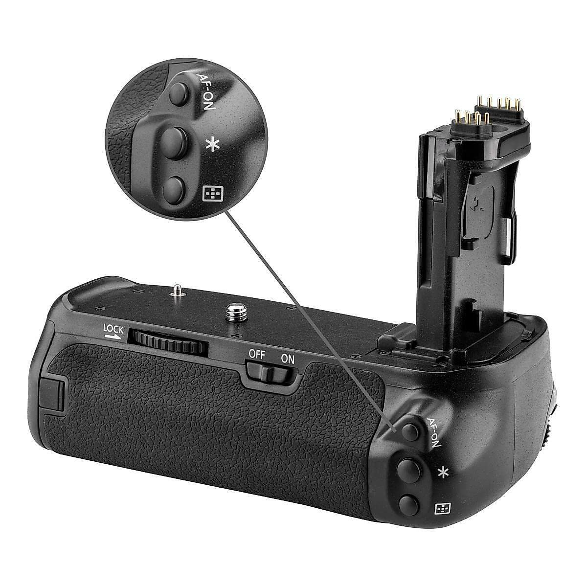 Battery Grip Kit for Canon EOS 70D, EOS 80D, EOS 90D Digital SLR Camera Includes Qty 2 BM Prmeium LP-E6 Batteries + BG-E14 Replacement Battery Grip