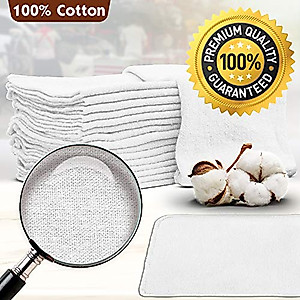 Nabob Wipers Auto Mechanic Shop Towels 25 Pack Shop Rags 100% Cotton Size 14"x14" Commercial Grade (25 Pack, White)