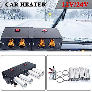 MACHSWON Car Heater Kit High Power Fast Heating Fan Defrost Defogger For Automobile Windscreen Winter Windshield Defogger Defroster 12V 500W