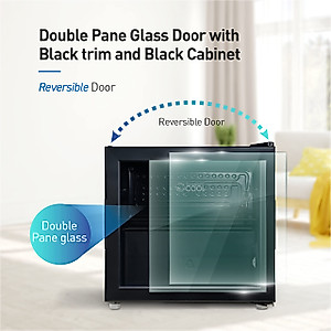 Commercial Cool Beverage Cooler, 1.7 Cu. Ft. Capacity, Drink Fridge with Adjustable Shelf & Temperature Control, Mini Beverage Fridge Holds up to 51 Cans