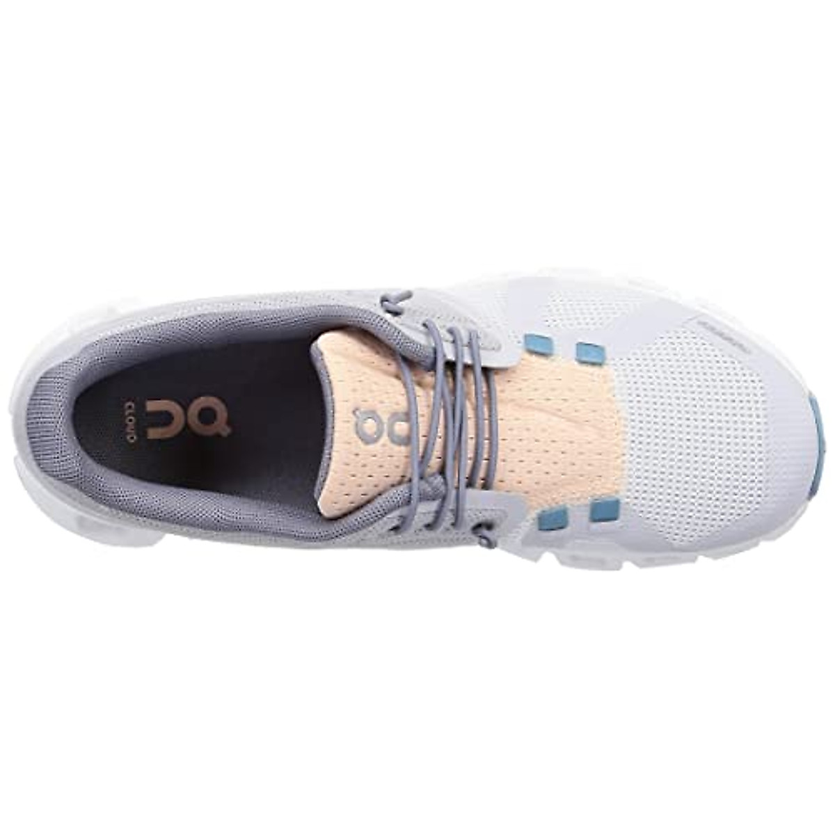 ON Women's Cloud 5 Push Sneakers, Glacier/Undyed White, 6