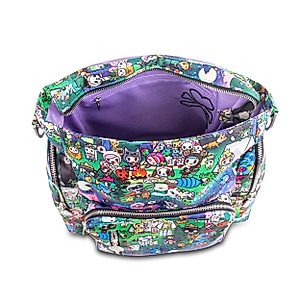 JuJuBe x Tokidoki Diaper Backpack + Messenger Bag, Be Sporty | Multi-Functional, Lightweight, Durable + Travel Friendly | Camp Toki