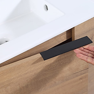 Malwee 22" Floating Bathroom Vanity with Sink, 22 Inch Single Sink Wall Mounted Bathroom Vanity, with 1 Door and White Ceramic Basin Sink Top (002-22)