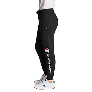 Champion womens Powerblend Joggers, Script Logo Sweatpants, Black-y07459, Small US