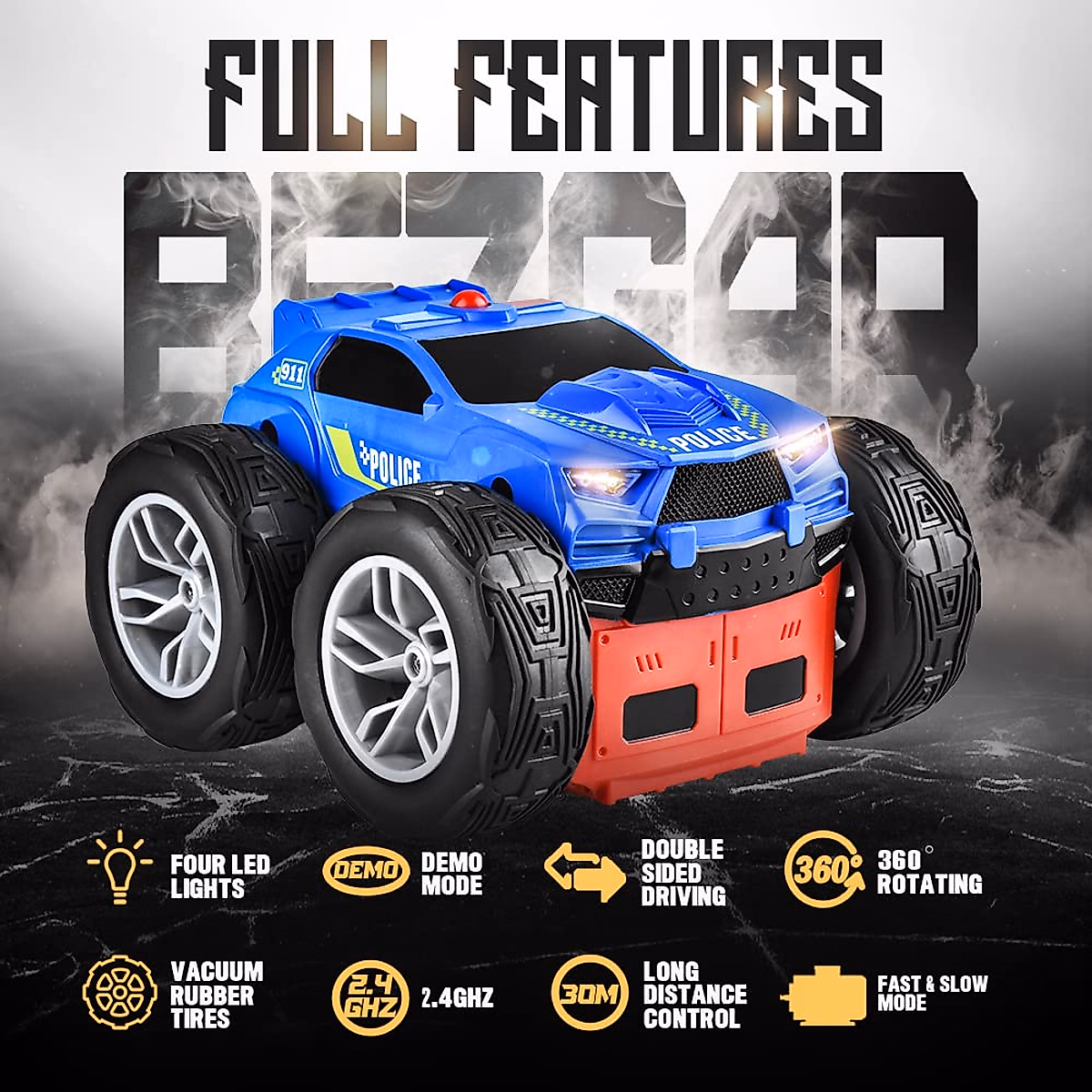 BEZGAR Spare Parts Accessories 3.7V, 800mAh Li-ion Battery (1) + USB Charger (1) TD201 2in1 Double Sided RC Stunt Car