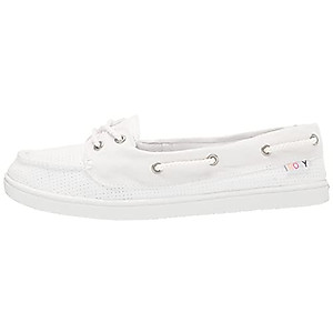 Roxy Women's Ahoy Slip On Boat Shoe Sneaker, White, 7