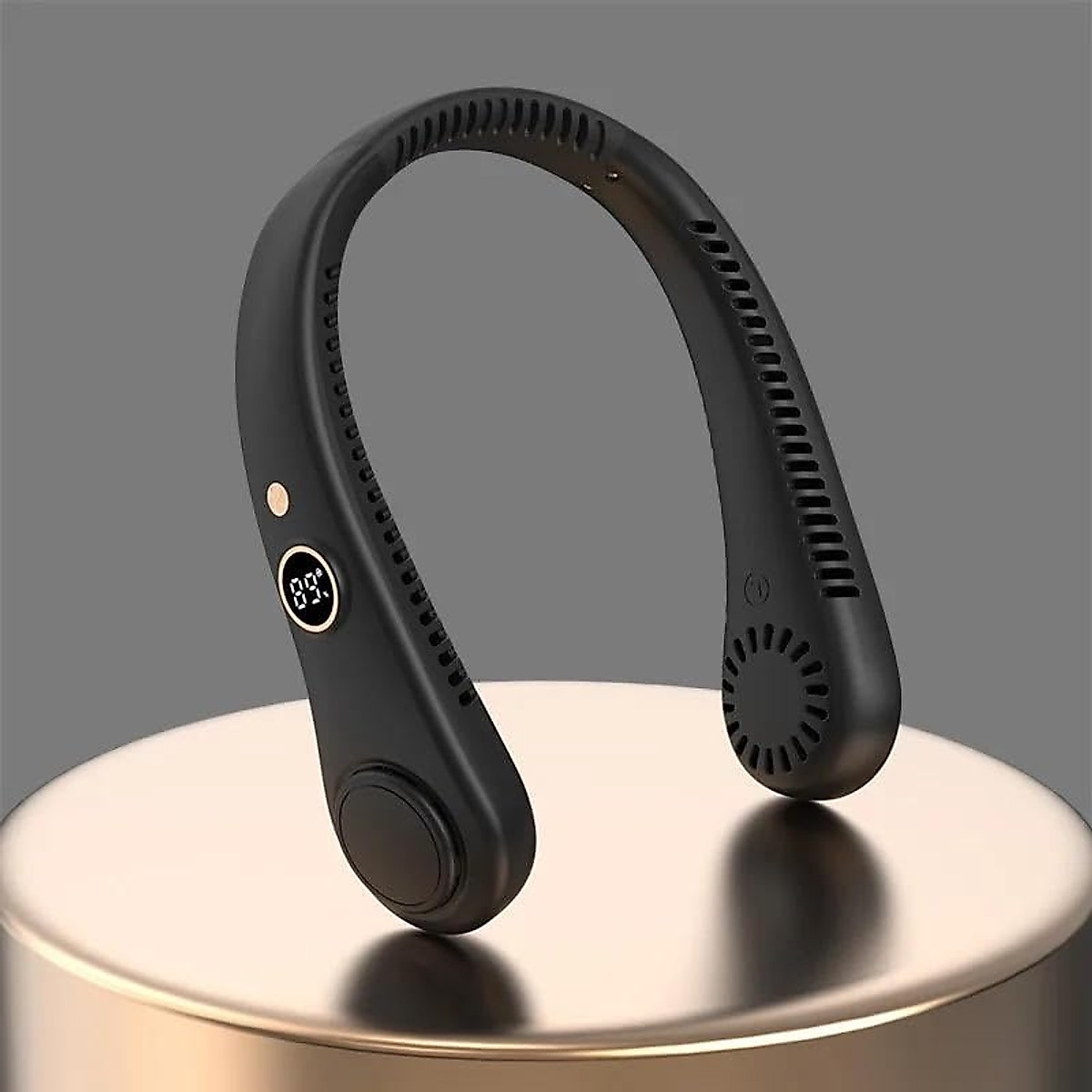 Generic Portable Hanging Neck Fan with 5 adjustable speed gears, Rechargeable Battery, Supports Charging Port, for Running, Cycling, Hiking, Camping, Traveling, In Door and Out Door Use, Standard