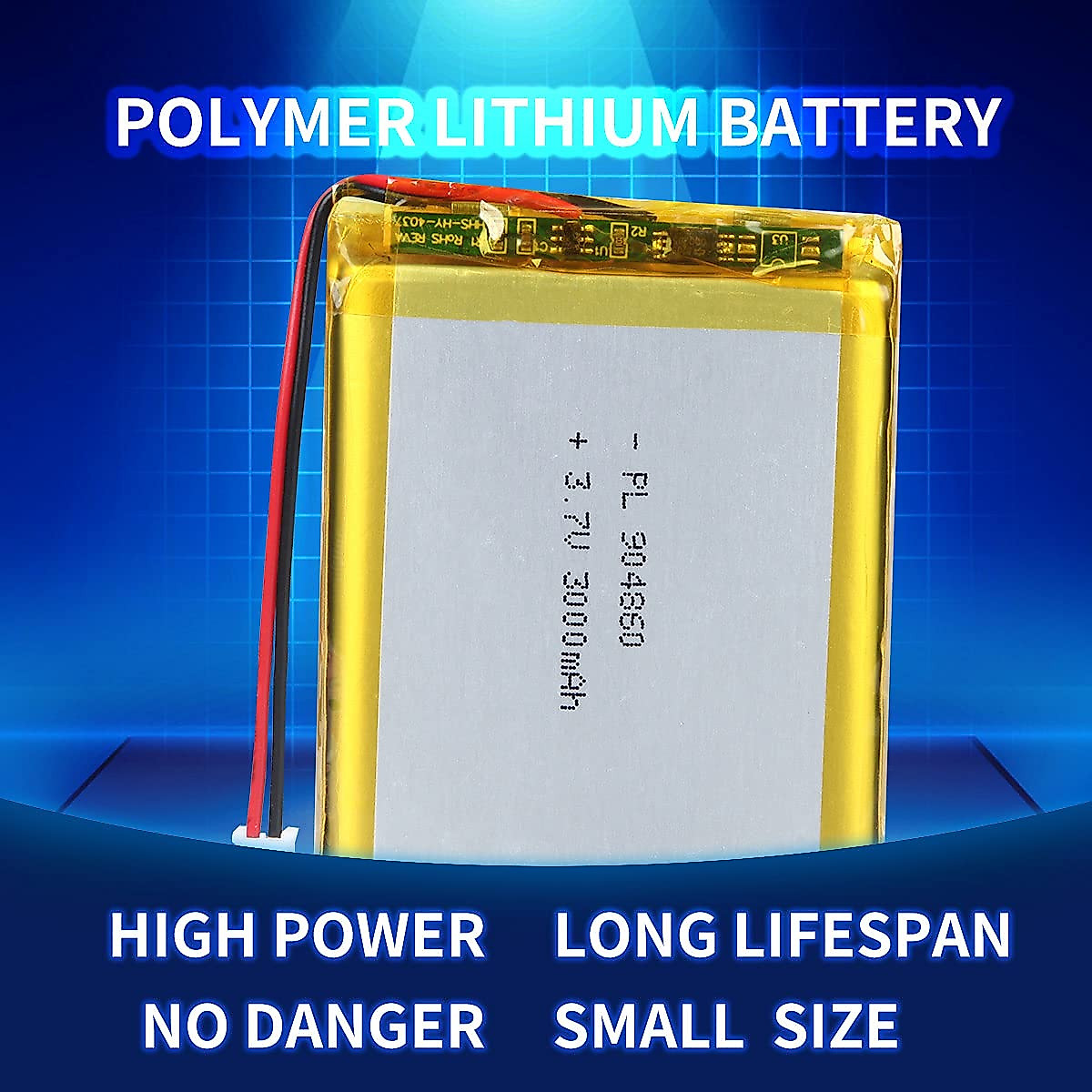 YTKavq 3.7v 3000mAh 904860Lithium Ion Polymer Battery Rechargeable Li-ion Battery Lipo Battery with PH2.0mm Connector