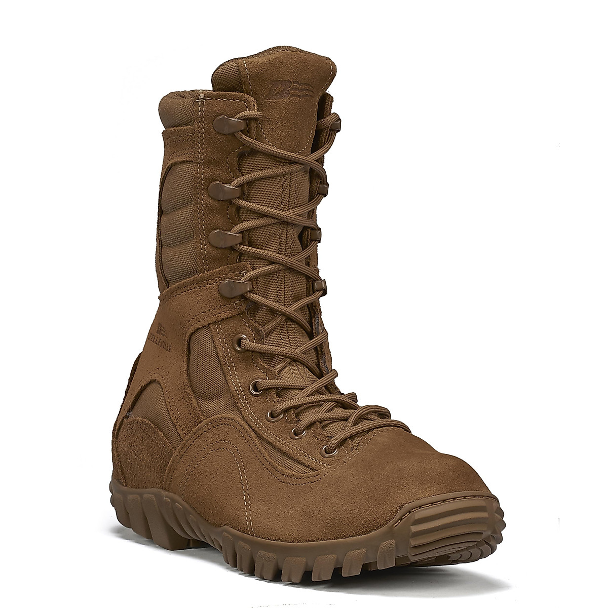 B Belleville Arm Your Feet Sabre 533 8 Inch Hot Weather Hybrid Combat Boots for Men - US Navy Army/Air Force Leather with Vibram Ibex Outsole (11 W, Coyote Brown)