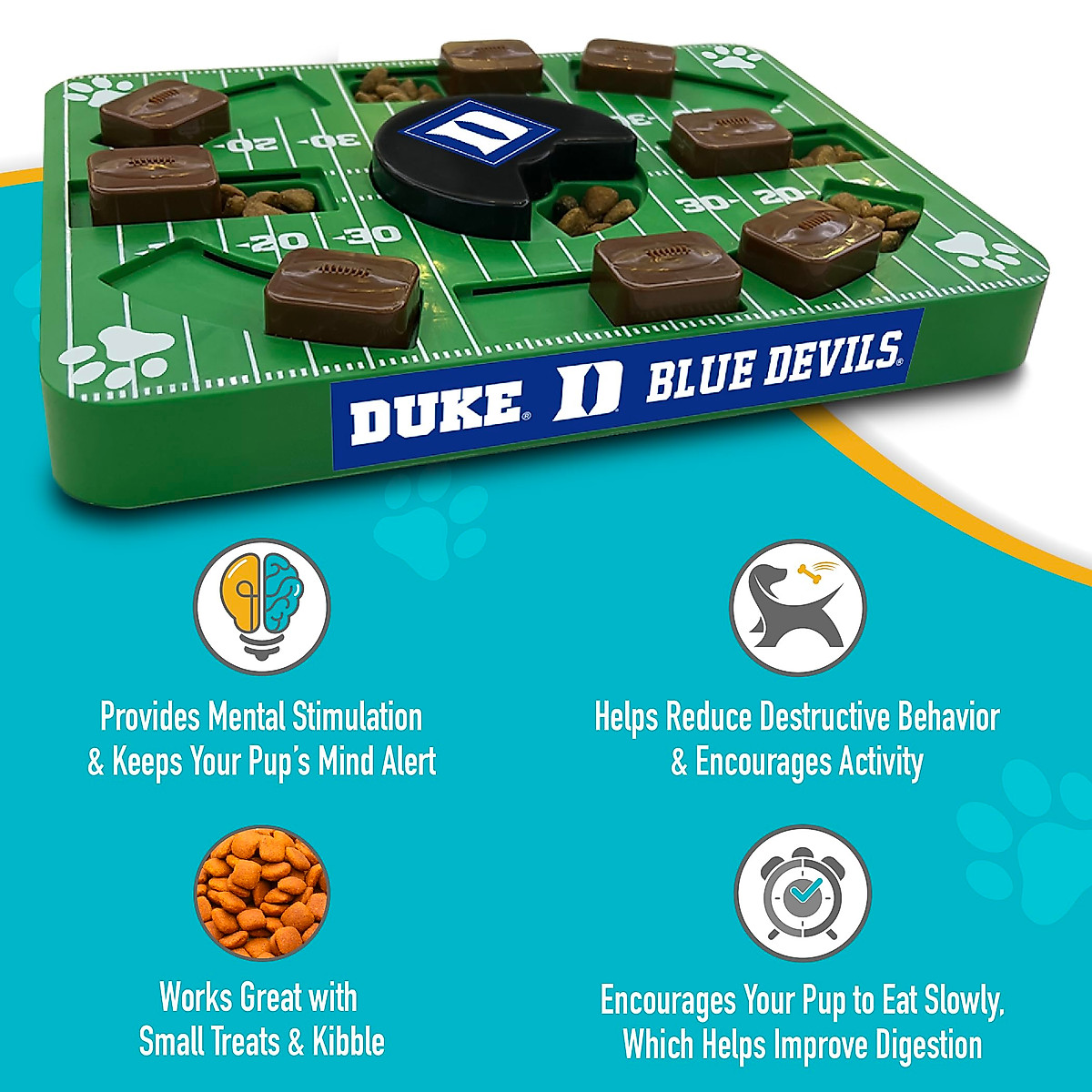 Pets First NCAA Duke Blue Devils Puzzle Toy, Puzzle Treat Dog Toy, Interactive Dog Treat Toy, Dog Puzzle Fedding Slow Toy