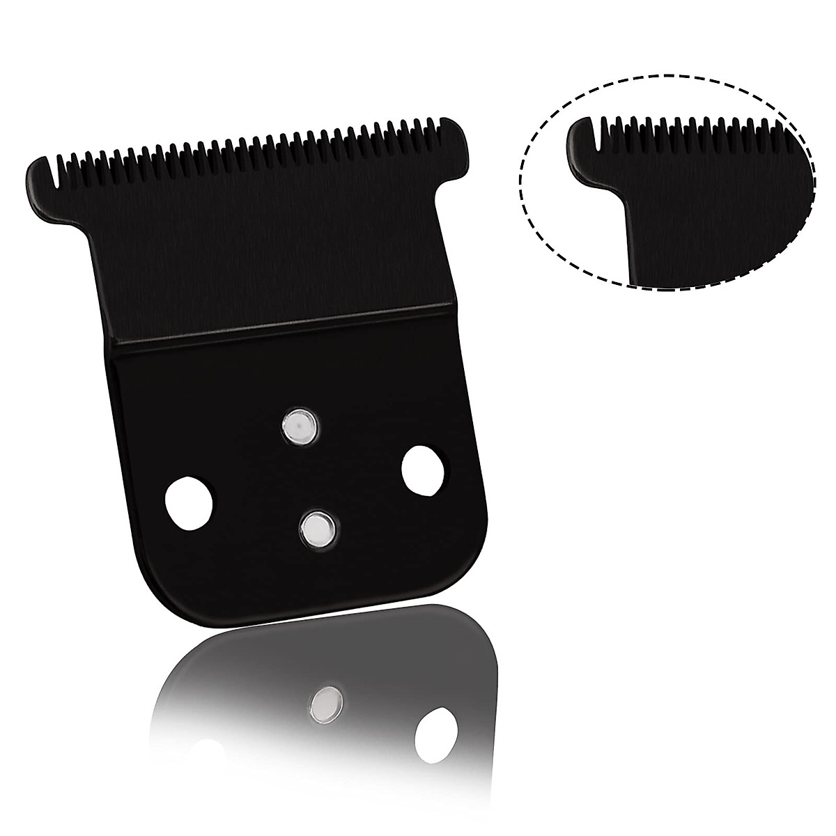 Professional SlimLine Pro Li Trimmer Replacement Blade Comfort Edge T-Blade Set Compatible with Andis Outliner Trimmer #32105 D-7 D-8,Ceramic blade + Sliver Steel Blade （Black)