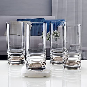 Mikasa Cal Ombre Highball Tumbler Cups, Set of 4, 17-Ounce, Gray