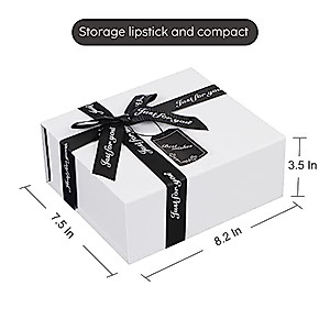 JiaWei Gift Box 7.87×6.69×3.14 Inches, White Bridesmaid Proposal Box for Halloween Thanksgiving Christmas Children's Day, Magnetic Gift Box for Present, Wedding,Christmas.