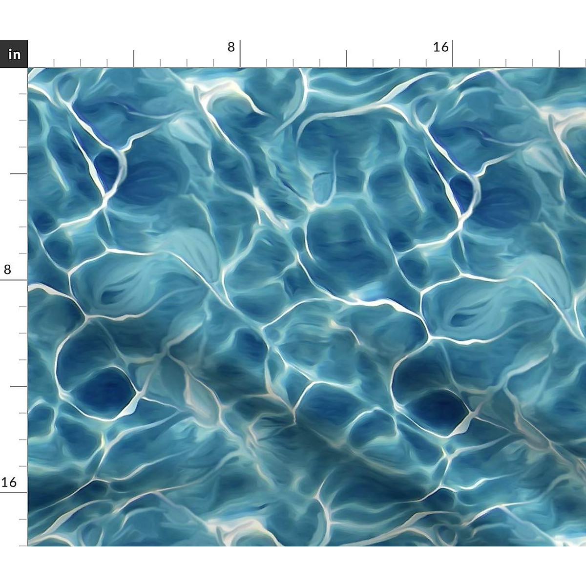 Spoonflower Fabric - Aqua Water Swimming Waves Sea Ocean Pacific Lagoon Pool Caribbean Printed on Petal Signature Cotton Fabric Fat Quarter - Sewing Quilting Apparel Crafts Decor