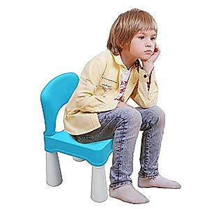 burgkidz Plastic Toddler Chair, Durable and Lightweight Kids Chair, 9.3" Height Seat, Indoor or Outdoor Use for Toddlers Boys Girls Blue