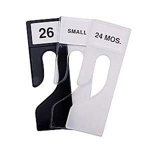 NAHANCO 275E-100 Deluxe Black Clothing Size Divider, Large, King Size (Bulk Pack of 100)