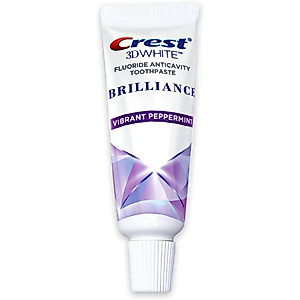 Crest 3D White Brilliance Toothpaste, Vibrant Peppermint, Travel Size 0.85 oz (24g) - Pack of 4