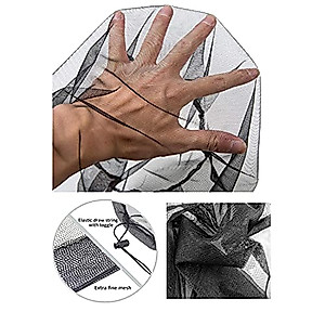 Mosquito Net Mosquito Insect Head Face Protect Watshi Mosquito Mesh Net Leg Mosquito Pants and Head Net for Protection Outdoor Fishing Hiking Camping（2pcs） (Black)