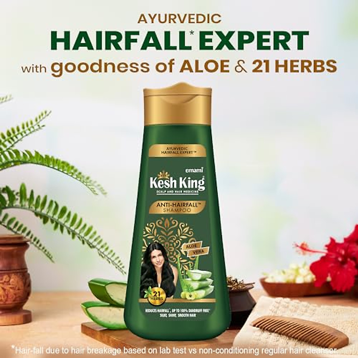 KESH KING Anti Hairfall Shampoo | with Ayurvedic Herbs & Aloe Vera | Provides Healthy Nourished Scalp | for Shiny Smooth Hair | 11.49 Fl Oz/340ml