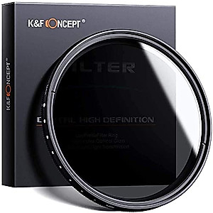 K&F Concept 46mm Variable ND2-ND400 ND Lens Filter (1-9 Stops) for Camera Lens, Adjustable Neutral Density Filter with Microfiber Cleaning Cloth (B-Series)