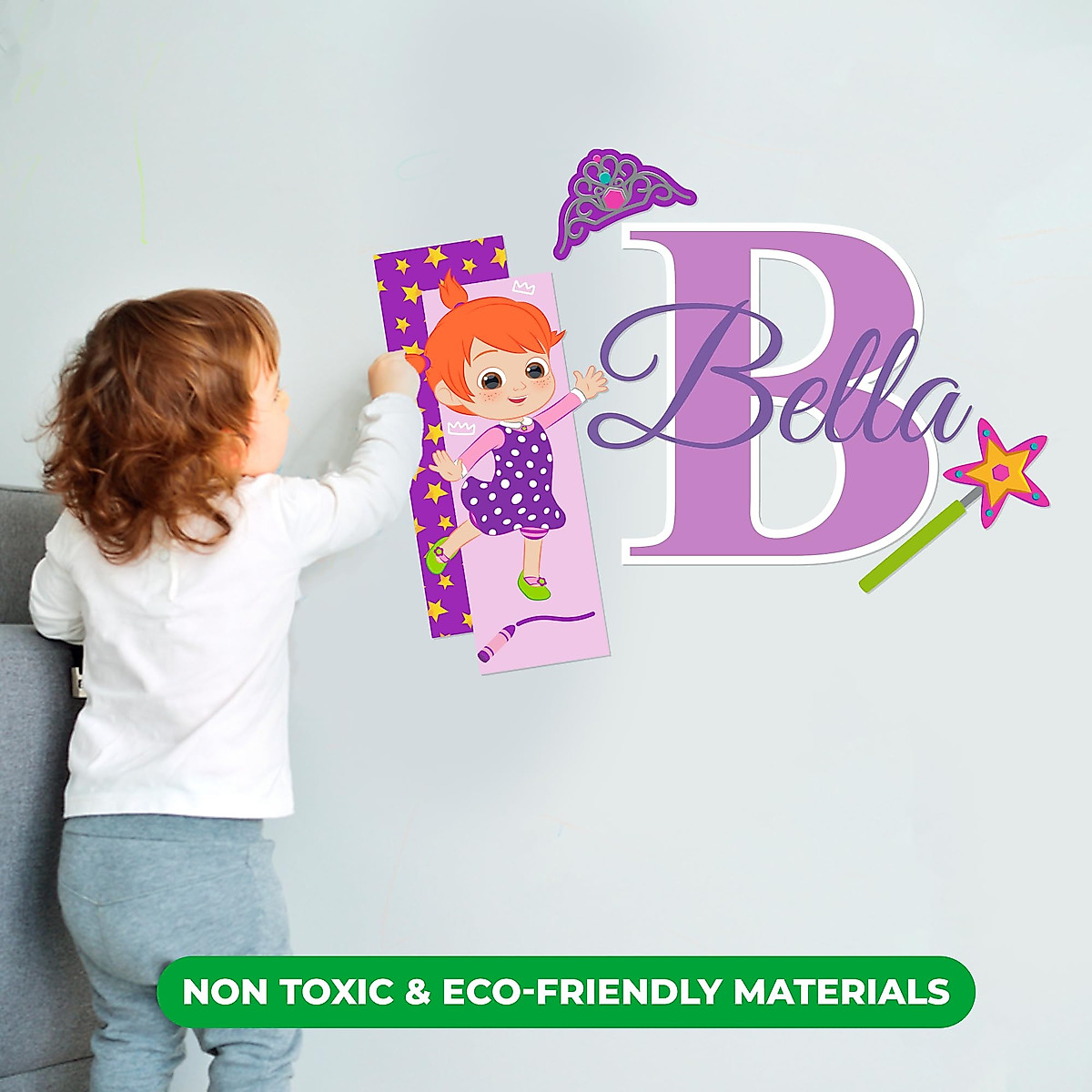 EGD Multiple Font Custom Name & Initial Yoyo CoComelon Kids Wall Decor | EGD X CoComelon Series | Personalized Wall Decal for Baby Girl or Boy | Multiple Sizes and Color Options