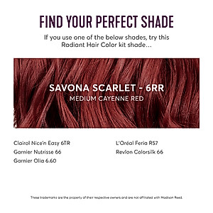 Madison Reed Radiant Hair Color Kit, Medium Cayenne Red, Ammonia-Free, 6RR Savona Scarlet, Permanent Hair Dye, Pack of 1
