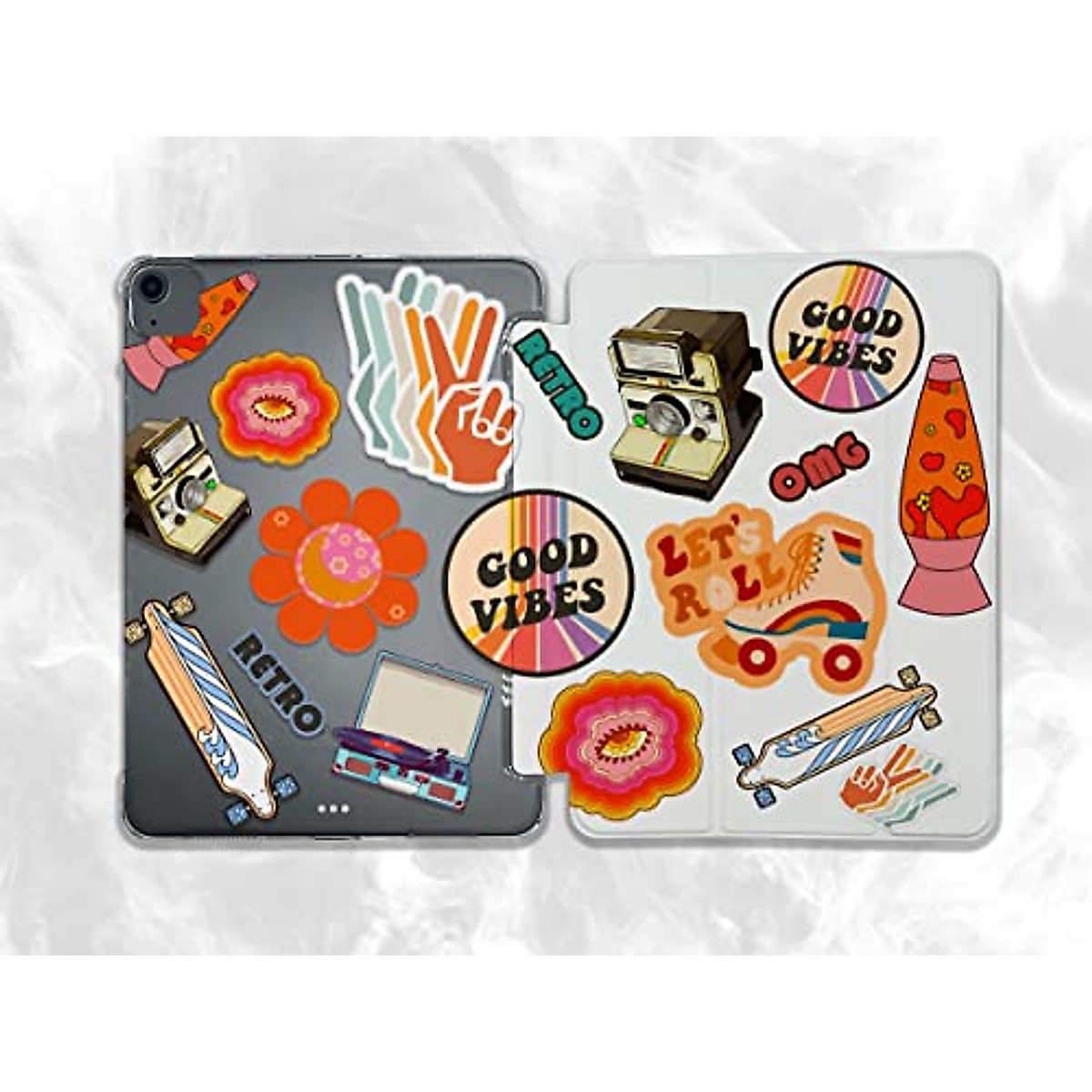 Cute Painted Vintage Retro Art case Compatible with iPad Mini Air Pro 7.9 8.3 9.7 10.2 10.9 11 12.9 inch Pattern Cover New 2022 2021 Trifold Stand 3 4 5 6 7 8 9 Generation 587 (11" Pro 1/2/3 gen)