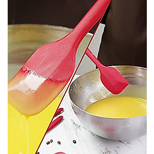 JIANYI Silicone Spatula, One Piece Design Flexible Scraper, Nonstick Small Rubber Kitchen Utensils for Cooking, Baking and Mixing - Red
