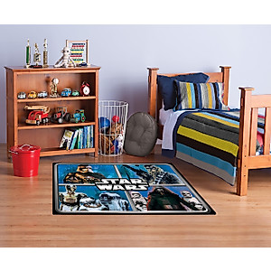Gertmenian Disney Licensed Childrens Kids Nonslip Area Rug, 40x54 Medium, Star Wars Characters