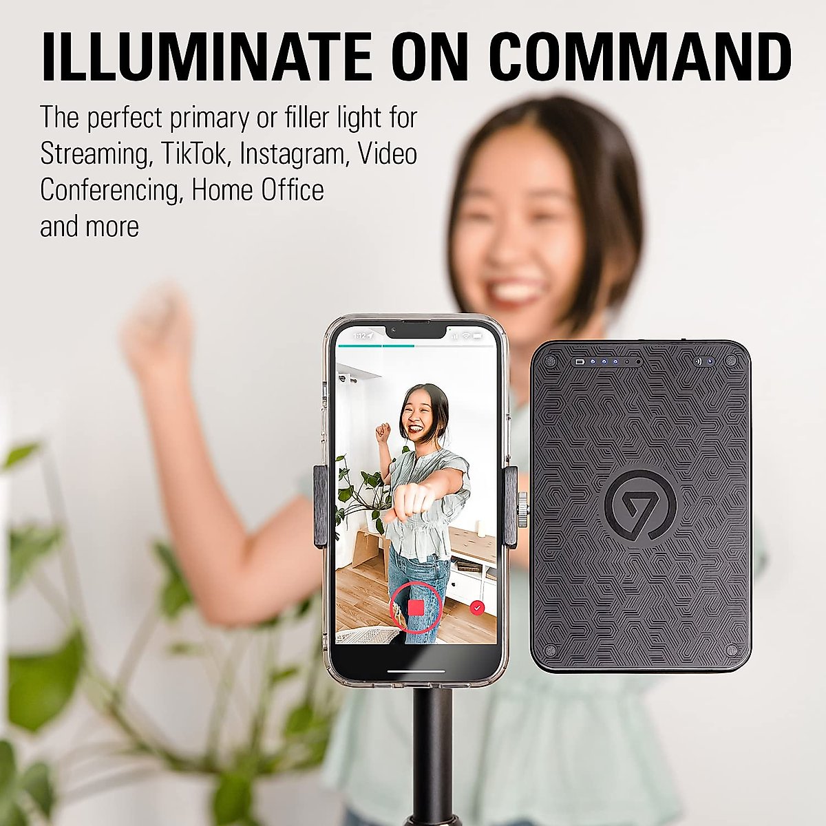 Elgato Key Light Mini – Rechargeable Vlogging Light, Wi-Fi Control Brightness – Color Temp, Perfect for Streaming, Gaming, Video Conferencing, Easy-use App: PC/Mac/iPhone/Android, Black
