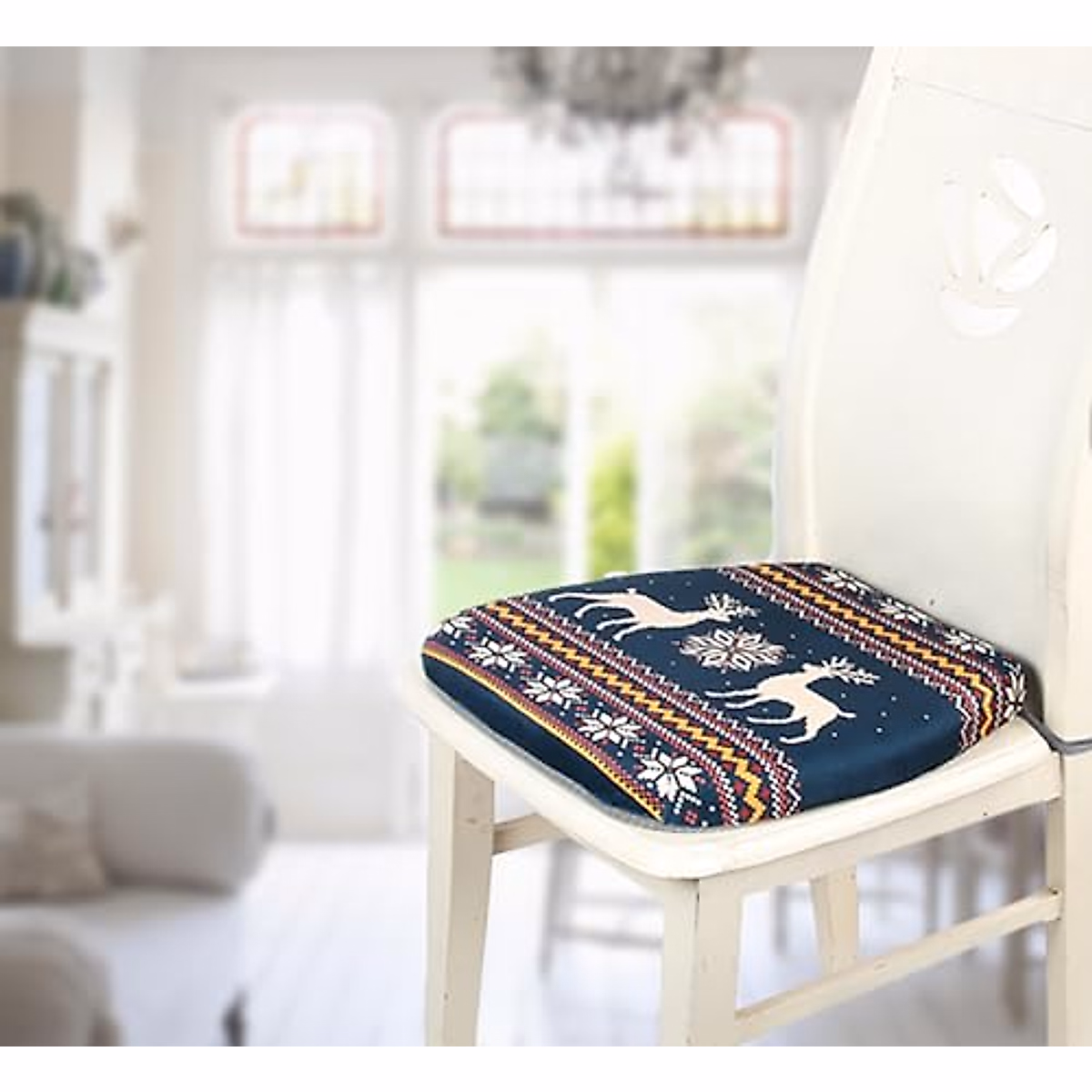 Sigmat Chair Cushion Washable Seat Cushion for Dining Room, Desk, Kitchen,Office 16"x16.5", 1 Pack, 2 Deers