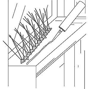 Aspectek Plastic Polycarbonate Bird Spikes Kit with Adhesive Glue, Covers 10 Feet