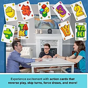 Amigo Games Super Taki Classic Playing Cards Game – Match Your Cards to the Color or Shape in the Discard Pile – Perfect for Family Game Night – For Kids & Adults ages 6 & Older