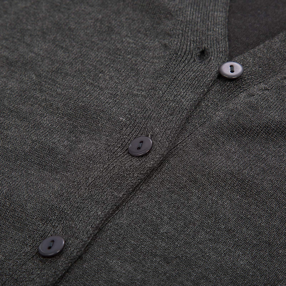 GRACE KARIN V Neck Knit Cardigan Sweaters for Women Plus Size Long Sleeve Tops Lightweight Casual Black Grey L