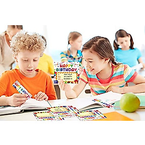 FaCraft 36PCS Happy Birthday Cupcakes Bookmark Awards,Birthday Bookmark Certificates for Students from Teacher,Birthday Awards Gifts for Kids Classroom Kindergarten Back to School Teacher Supplies